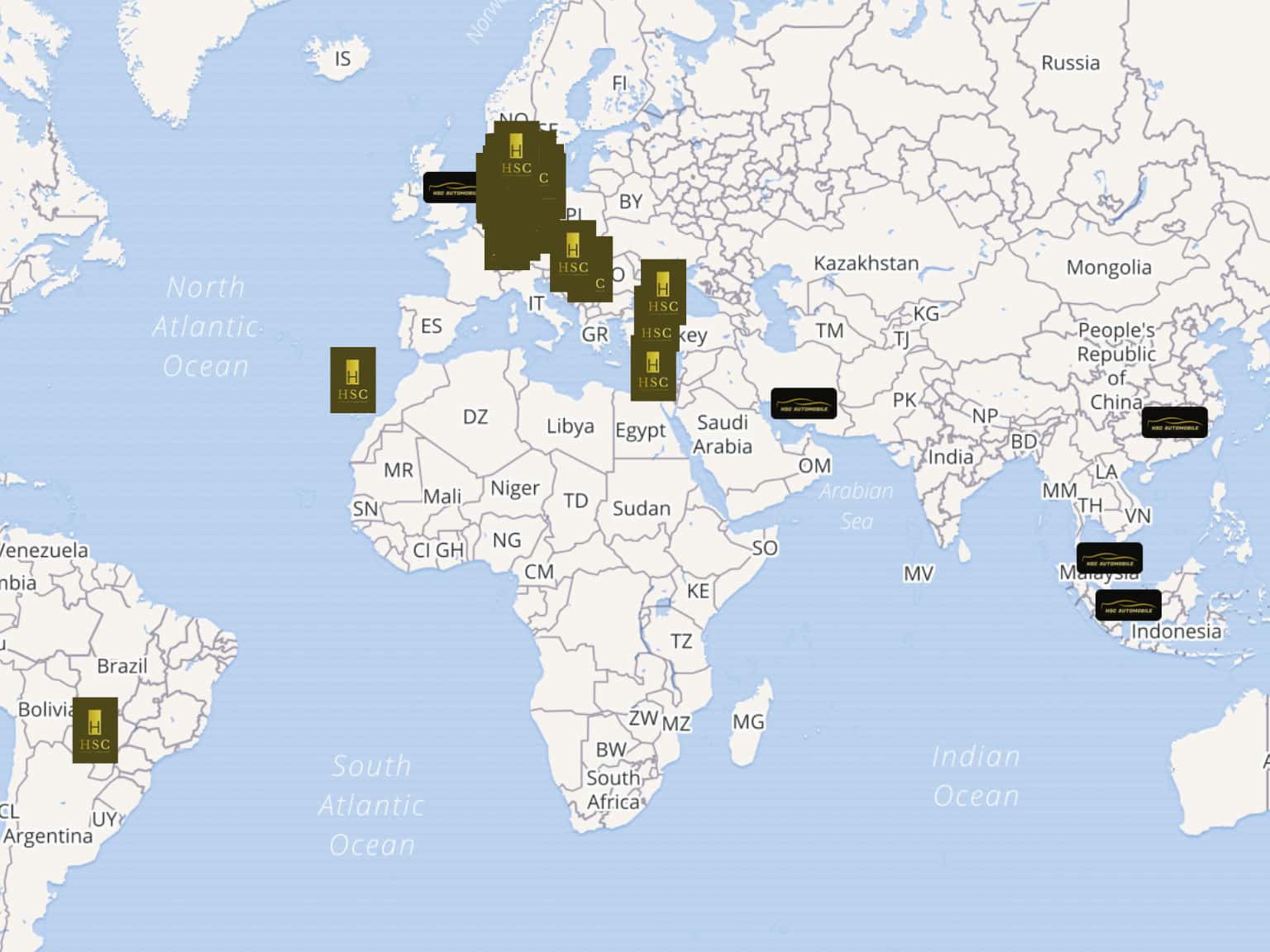 HSC Partner weltweit by HSC · MapHub