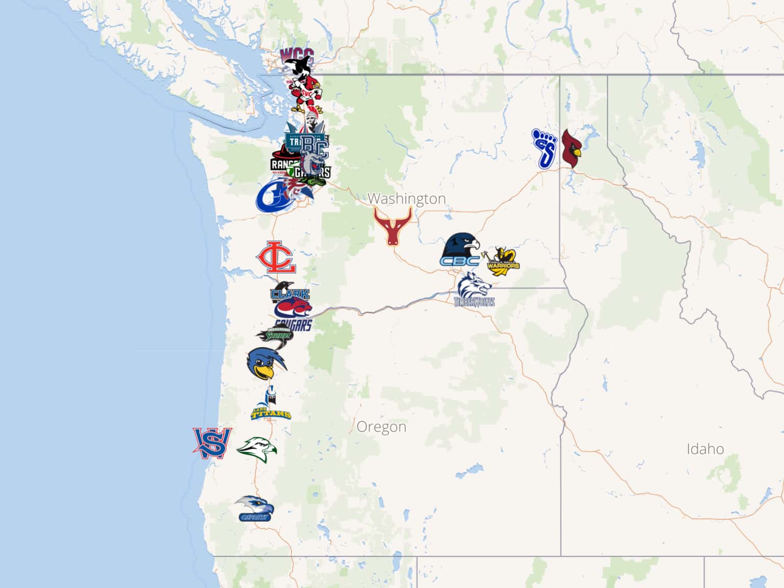 Volleyball 2021 Incoming Freshmen by NWAC · MapHub