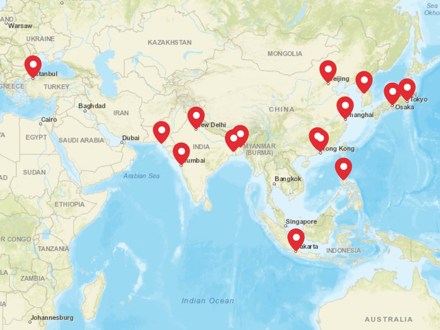 Aglomerări urbane asiatice by ungureanu2 · MapHub